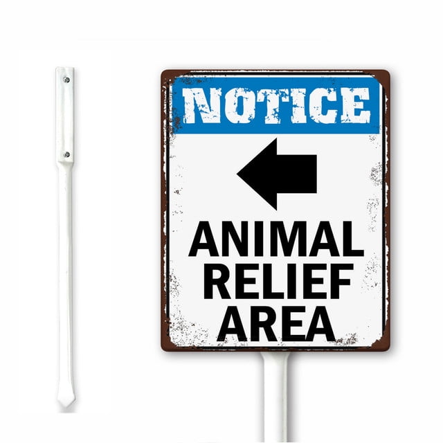 Rustic Notice Sign for Outdoor Animal Relief Area With Left Arrow Yard ...