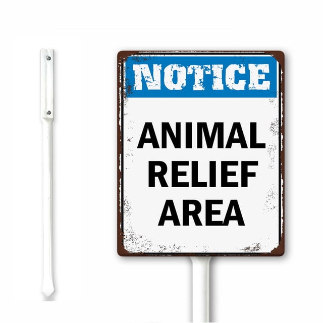 Rustic Notice Sign for Outdoor Animal Relief Area Yard Sign With Stake ...