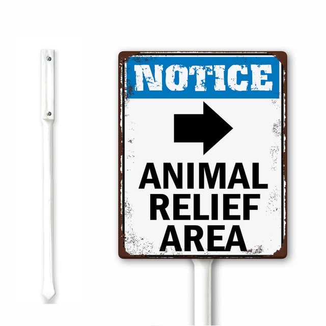 Rustic Notice Sign for Outdoor Animal Relief Area Yard Sign With Stake ...