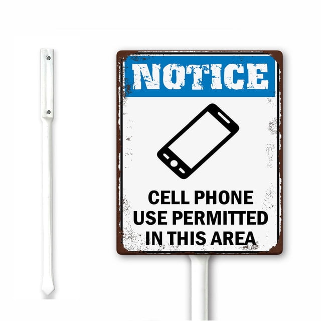 Rustic Notice Sign for Outdoor Cell Phone Use Permitted With Symbol ...