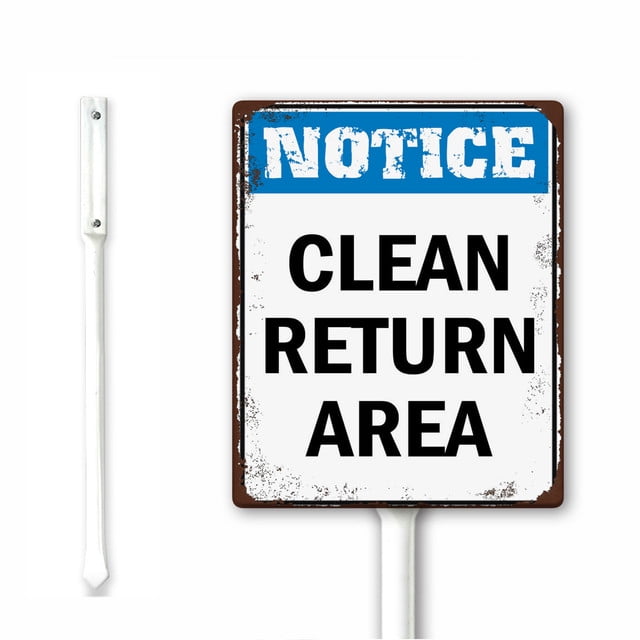 Rustic Notice Sign for Outdoor Clean Return Area Yard Sign With Stake ...