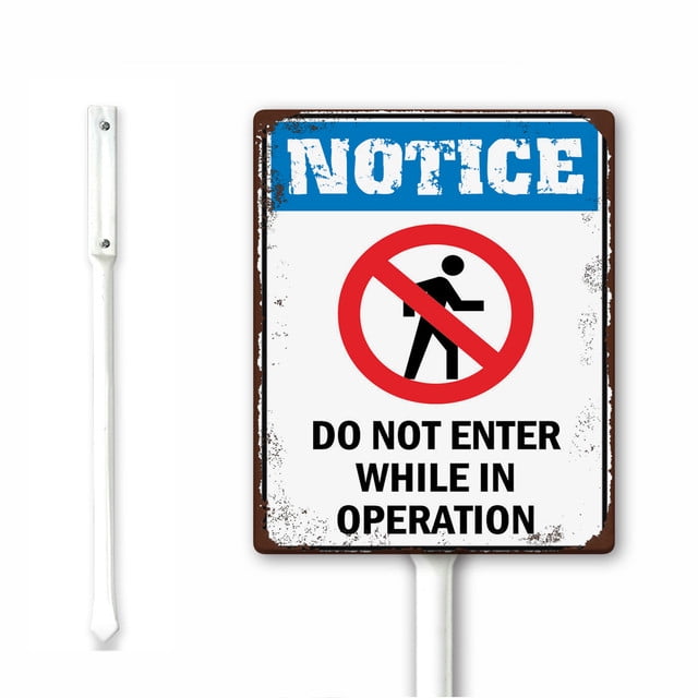 Rustic Notice Sign for Outdoor Do Not Enter While With Symbol Yard Sign ...