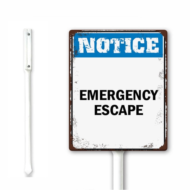 Rustic Notice Sign for Outdoor Emergency Escape Yard Sign With Stake ...