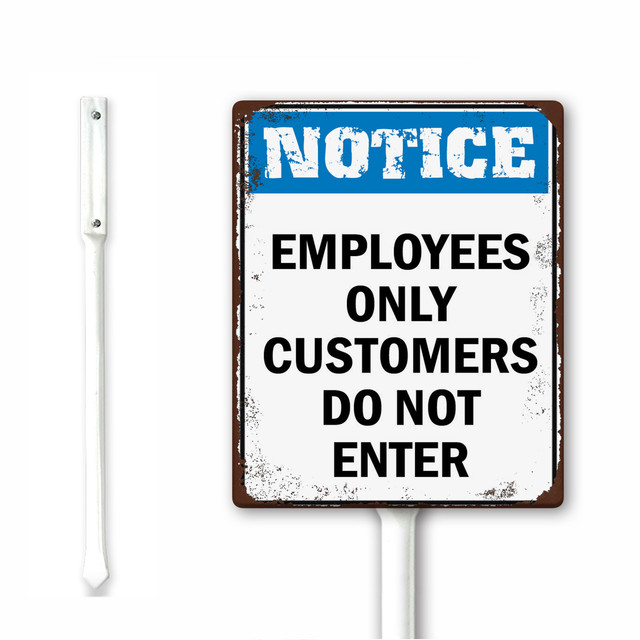 Rustic Notice Sign for Outdoor Employees Only Customers Do Not Enter ...