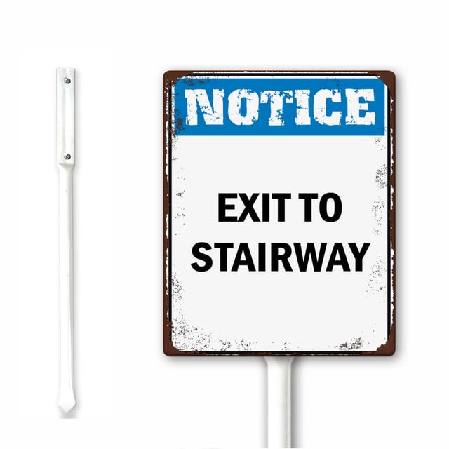 Rustic Notice Sign for Outdoor Exit To Stairway Yard Sign With Stake ...
