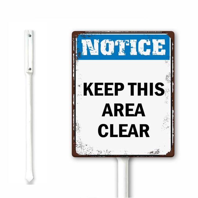 Rustic Notice Sign for Outdoor Keep This Area Clear Yard Sign With ...