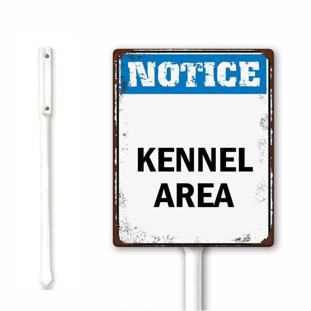 Rustic Notice Sign for Outdoor Kennel Area Yard Sign With Stake for ...