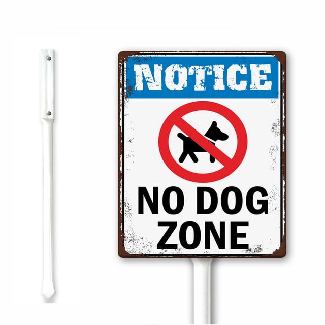 Rustic Notice Sign for Outdoor No Dog Zone With Symbol Yard Sign With ...