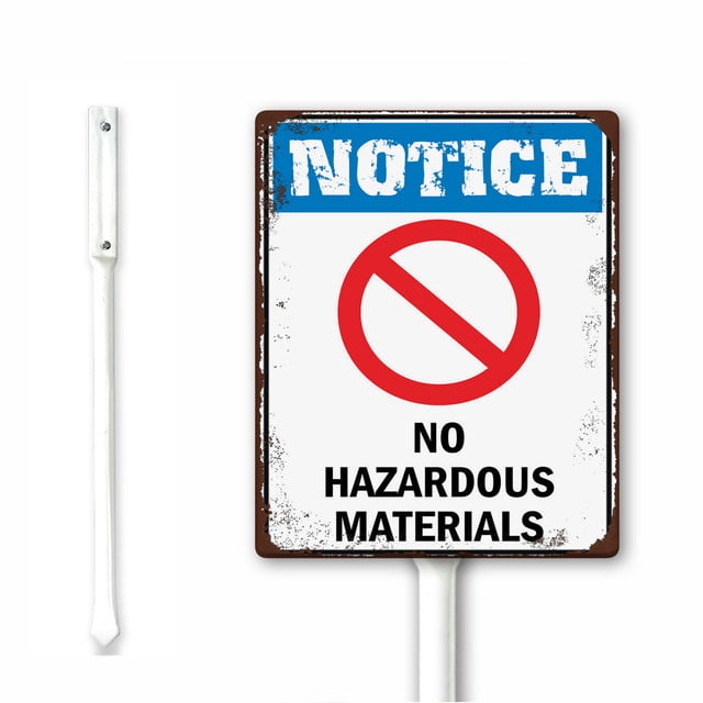 Rustic Notice Sign for Outdoor No Hazardous Materials With Symbol Yard ...