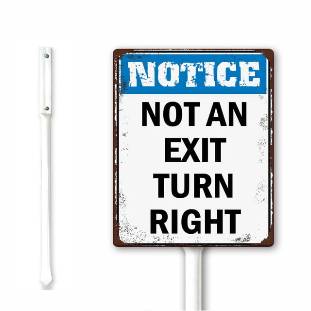 Rustic Notice Sign for Outdoor Not An Exit Turn Right Yard Sign With ...