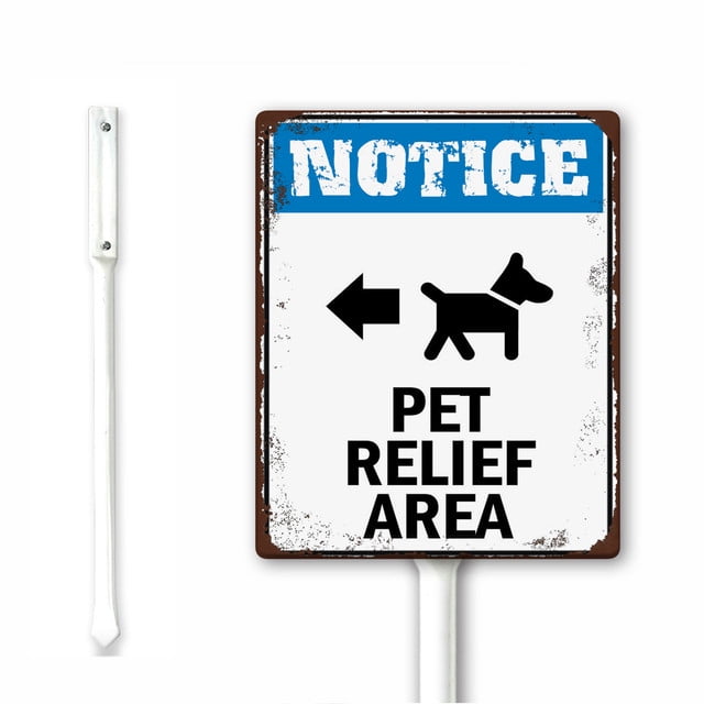 Rustic Notice Sign for Outdoor Pet Relief Area With Left Arrow Symbol ...