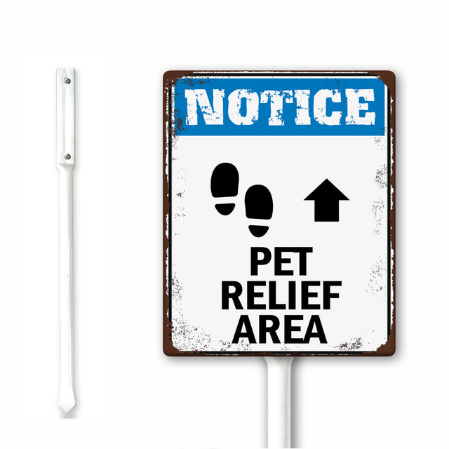 Rustic Notice Sign for Outdoor Pet Relief Area With Up Arrow Yard Sign ...