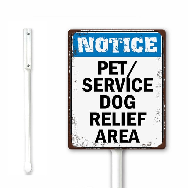 Rustic Notice Sign for Outdoor PetService Dog Relief Area Yard Sign ...