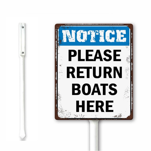 Rustic Notice Sign for Outdoor Please Return Boats Here Yard Sign With ...