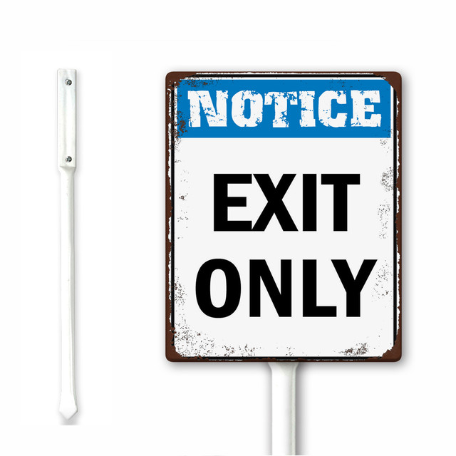 Rustic Notice Sign for Outdoor Exit Only Yard Sign With Stake for Lawn ...