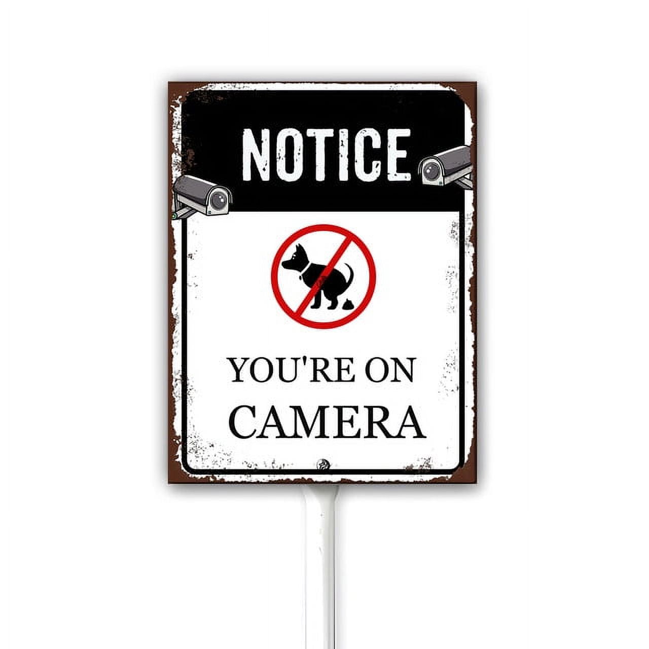 Rustic Notice You Are On Camera Sign, Funny Dog Poop Sign, No Dog Poop ...