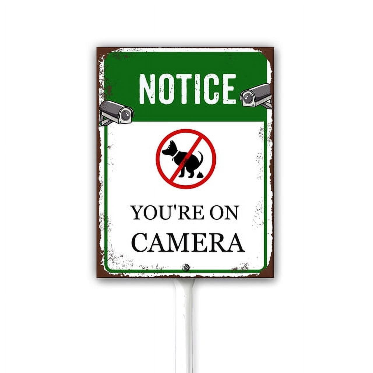 Rustic Notice You Are On Camera Sign, Funny Dog Poop Sign, No Dog Poop ...