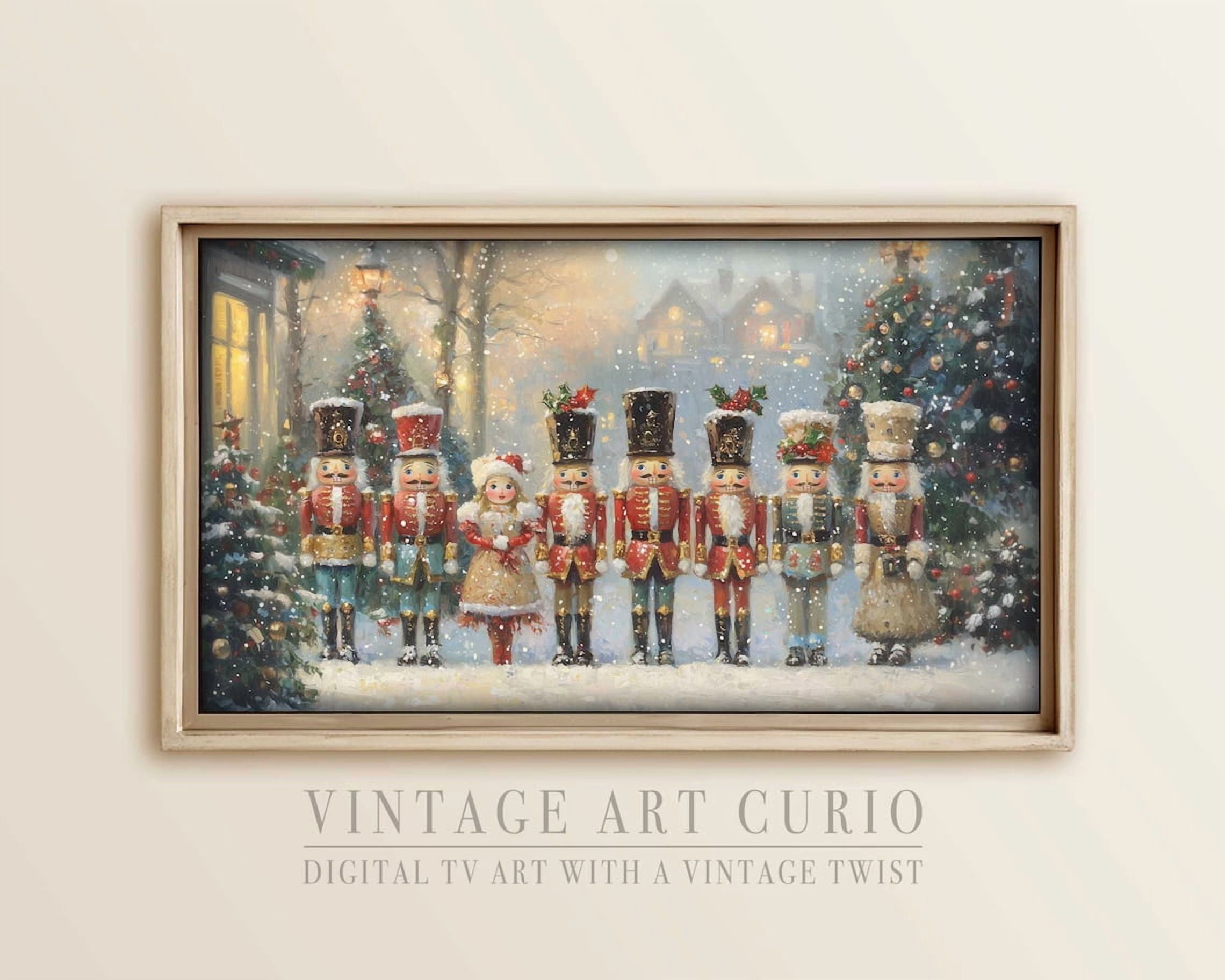 Rustic Nutcracker Army In Winter Wonderland Art - Elegant Christmas ...