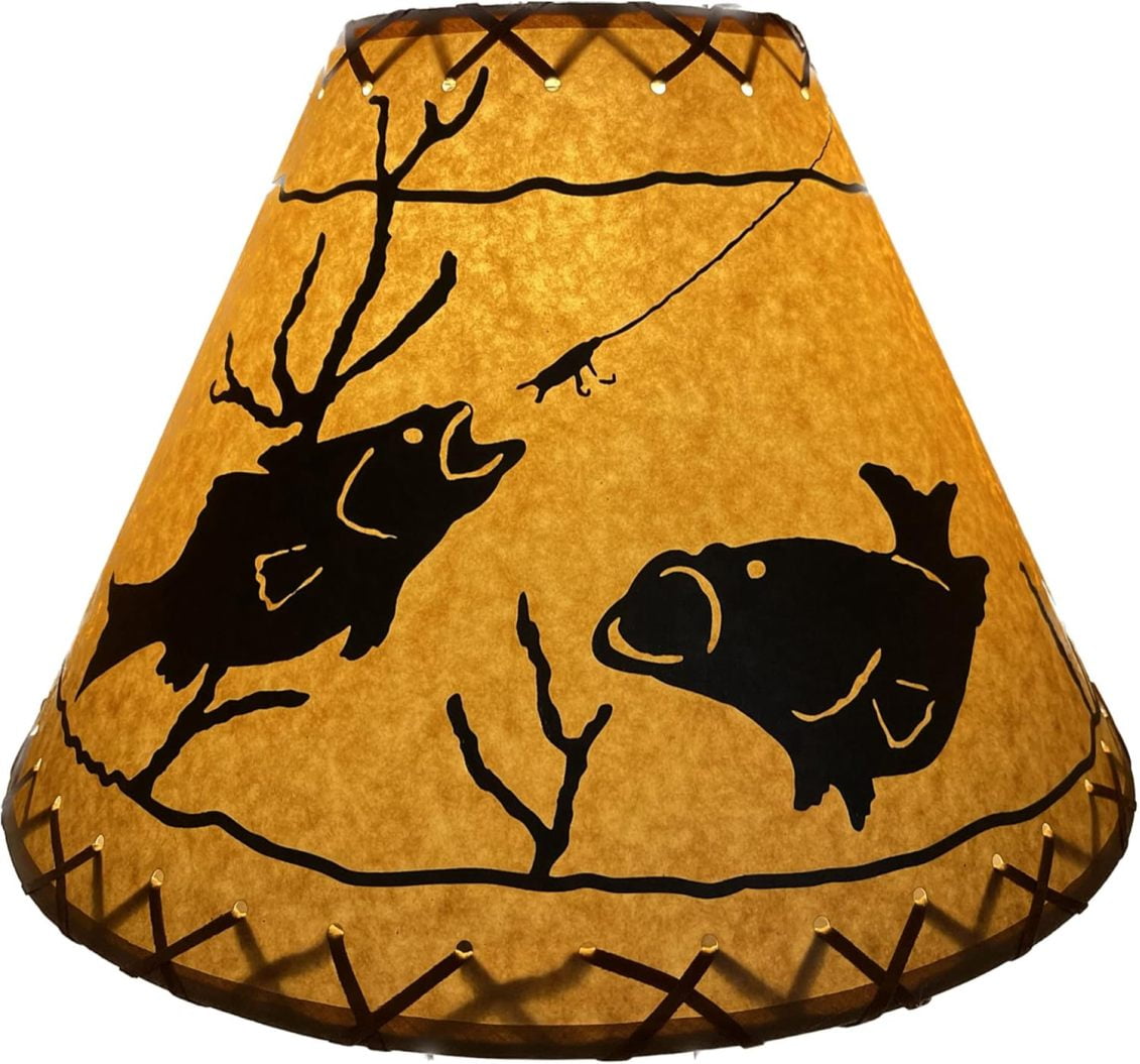 Rustic Oiled Kraft Laced Fish Lamp Shade - 16" - Walmart.com