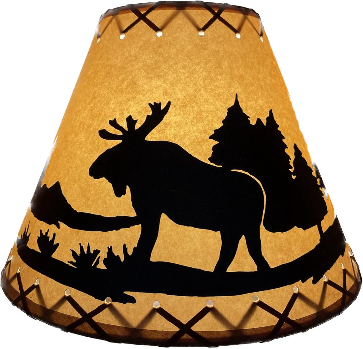 Rustic Oiled Kraft Laced Moose Lamp Shade - 12" - Walmart.com