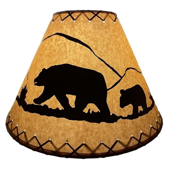 Rustic Oiled Paper Laced Bear Lamp Shade - 16" - Walmart.com