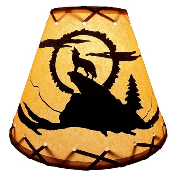 Rustic Oiled Paper Laced Coyote Clip-On Lamp Shade - 9" - Walmart.com