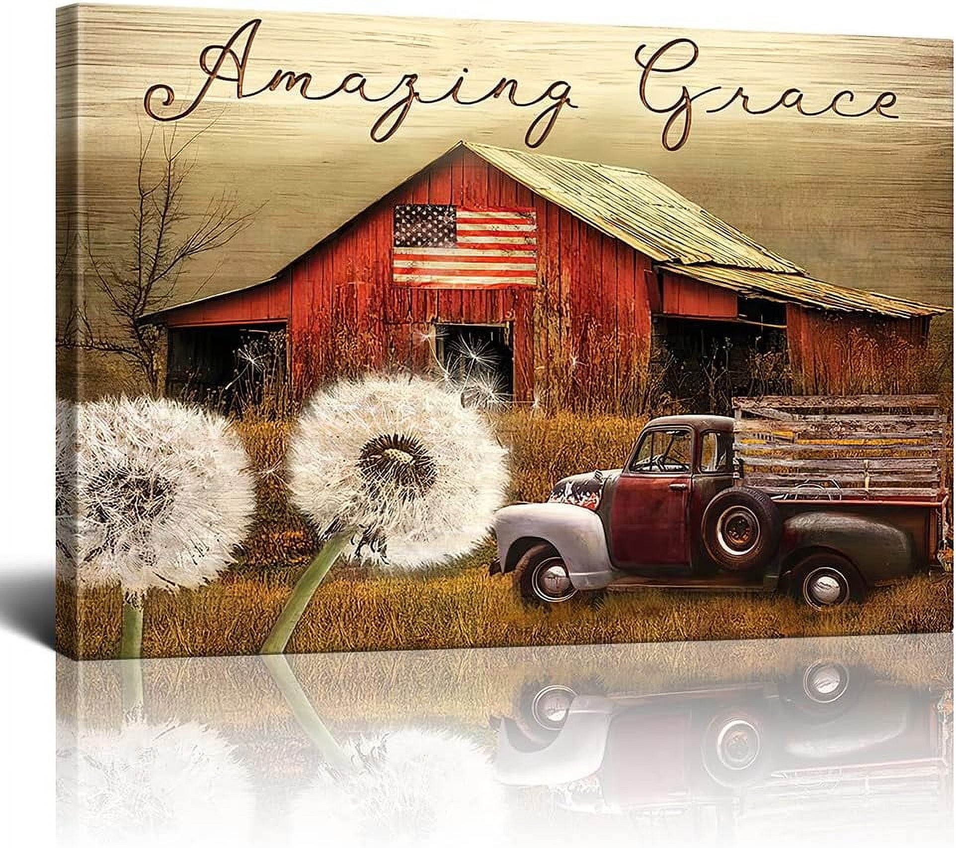 Rustic Old Barn Canvas Wall Art Barn And Rustic Truck Print Paintings ...