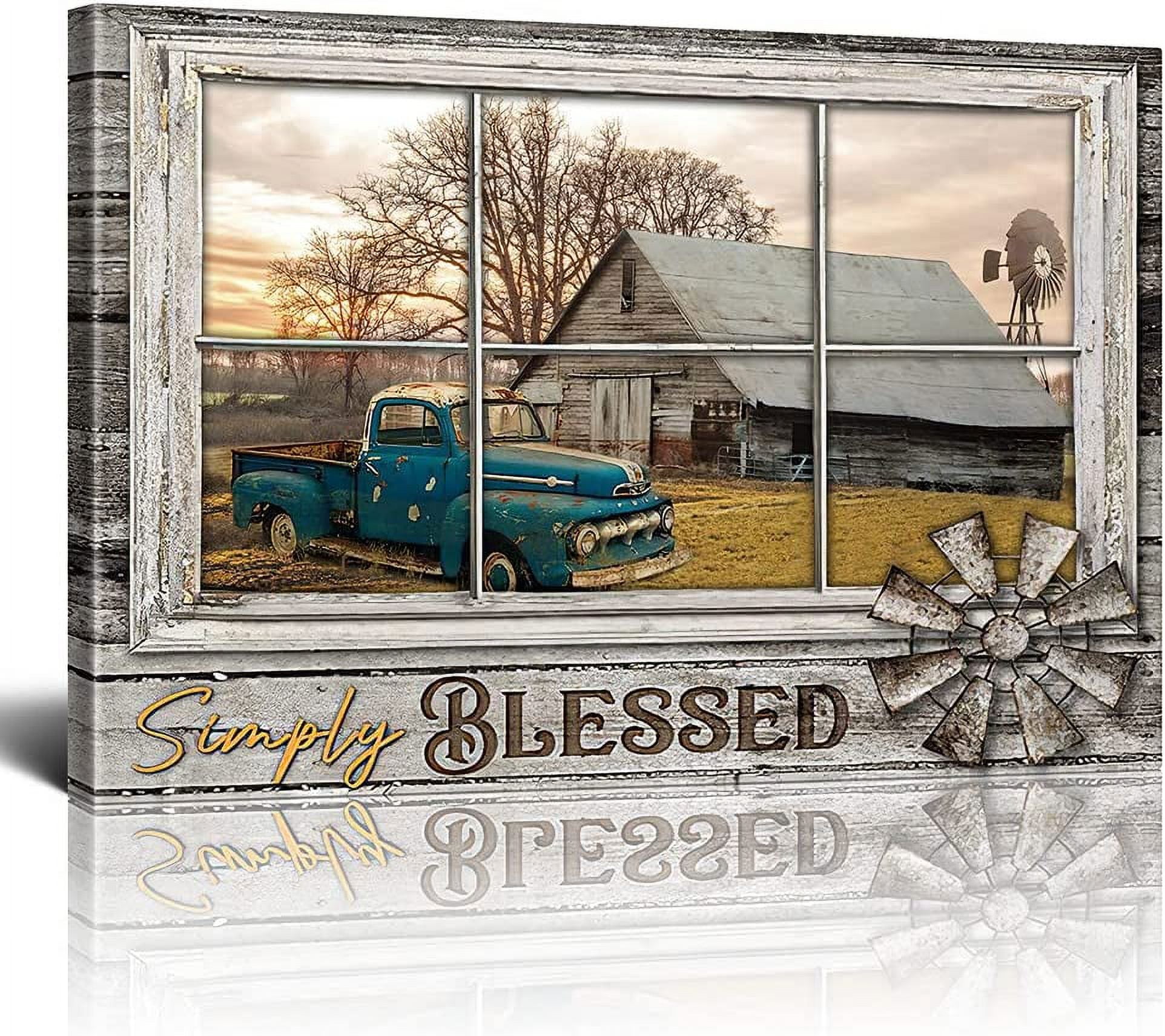 Rustic Old Barn Canvas Wall Art Farmhouse Barn Wall Decor Picture ...