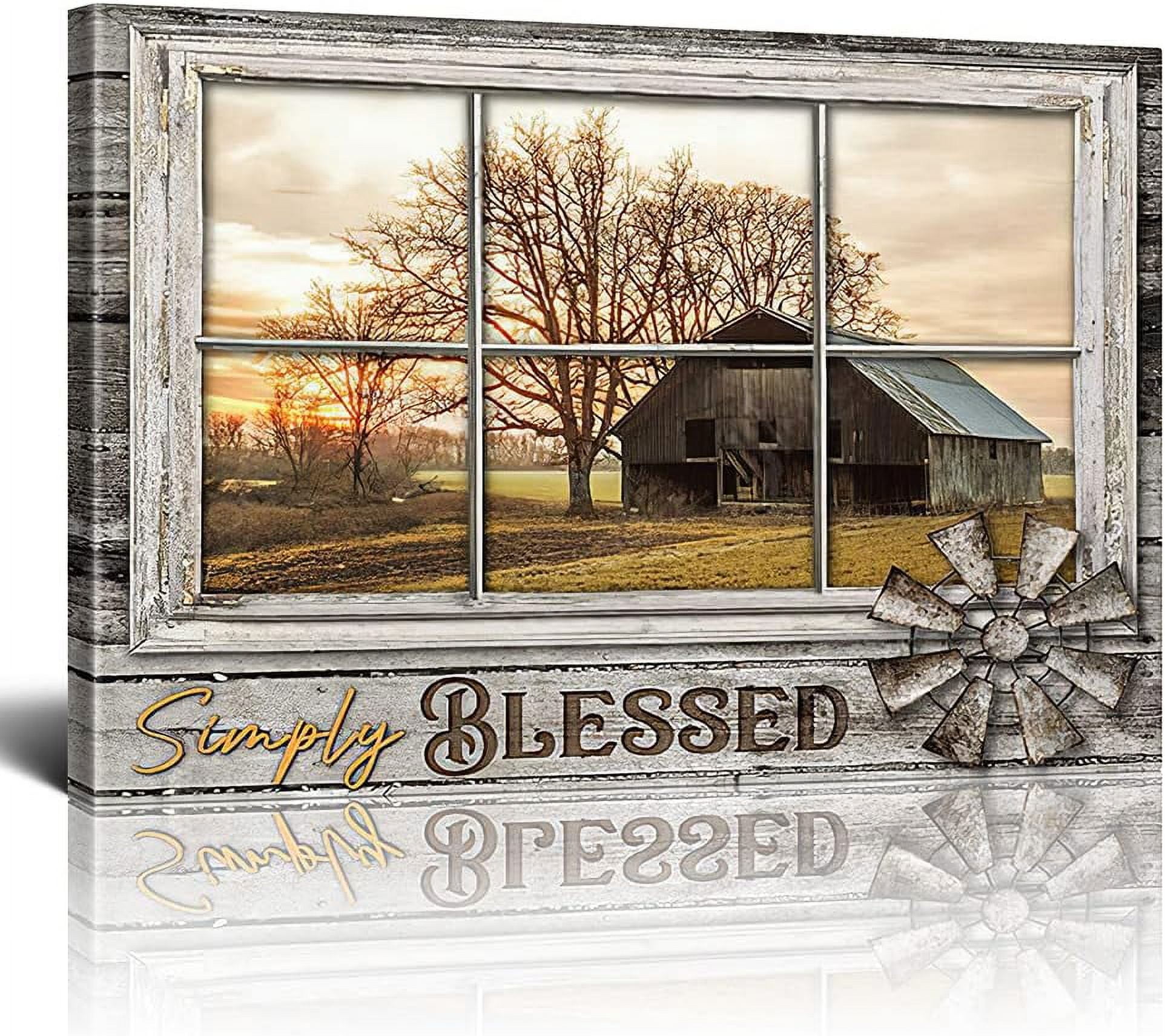 Rustic Old Barn Canvas Wall Art Farmhouse Barn Family Decor Print ...