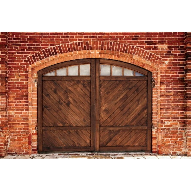 Rustic Old Barn Door Backdrop Vintage Red Brick Wall Retro Countryside ...
