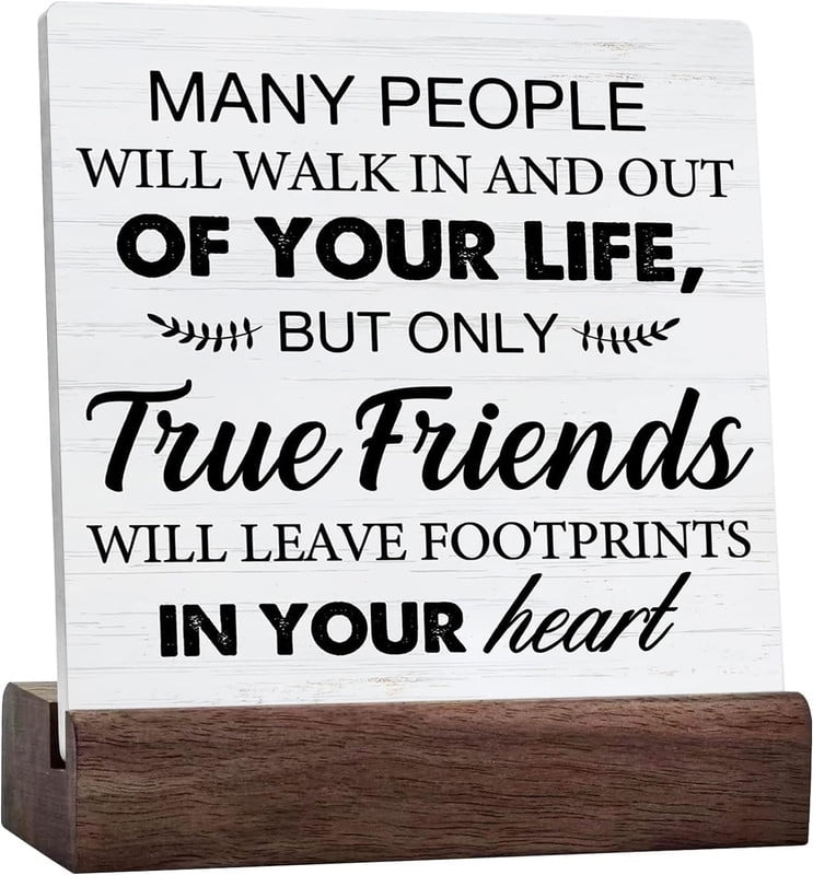 Rustic Only True Friends Will Leave Footprints In Your Heart Ceramic ...