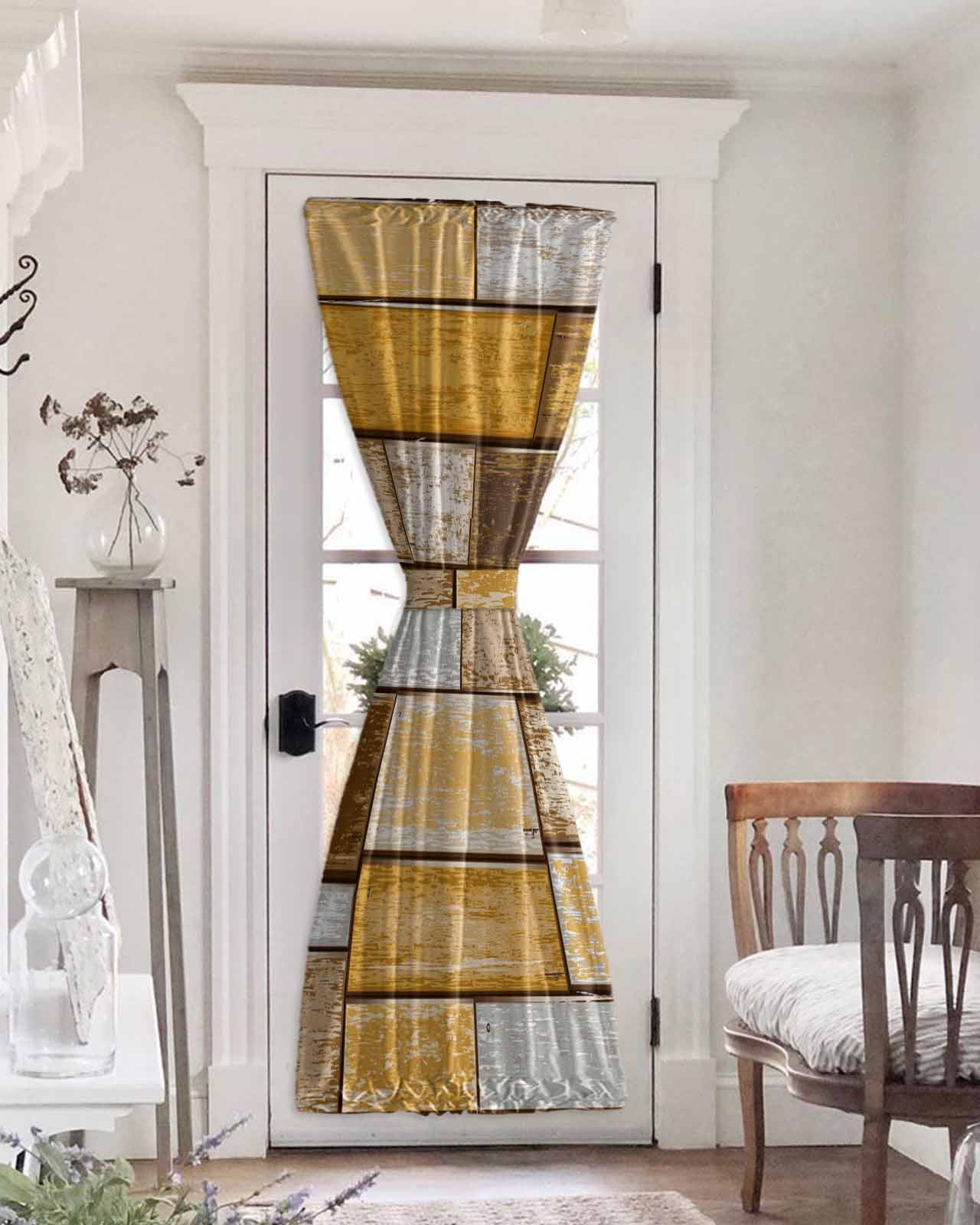 Rustic Orange Brown Door Curtains for Doorway Privacy, Blackout French ...