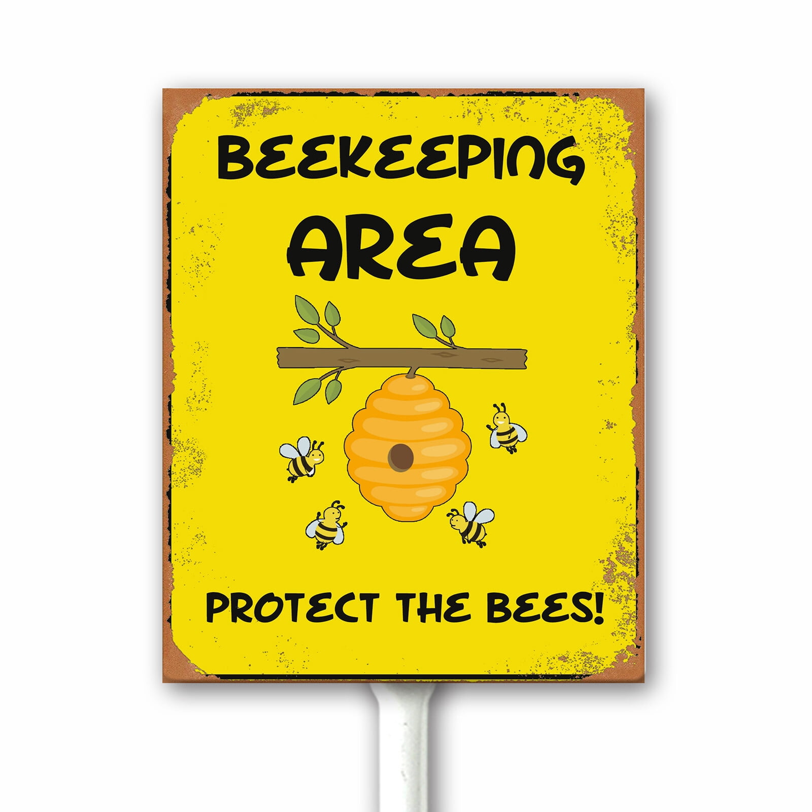 Rustic Outdoor Decor - Beekeeping Area Sign - Pollinator Friendly ...
