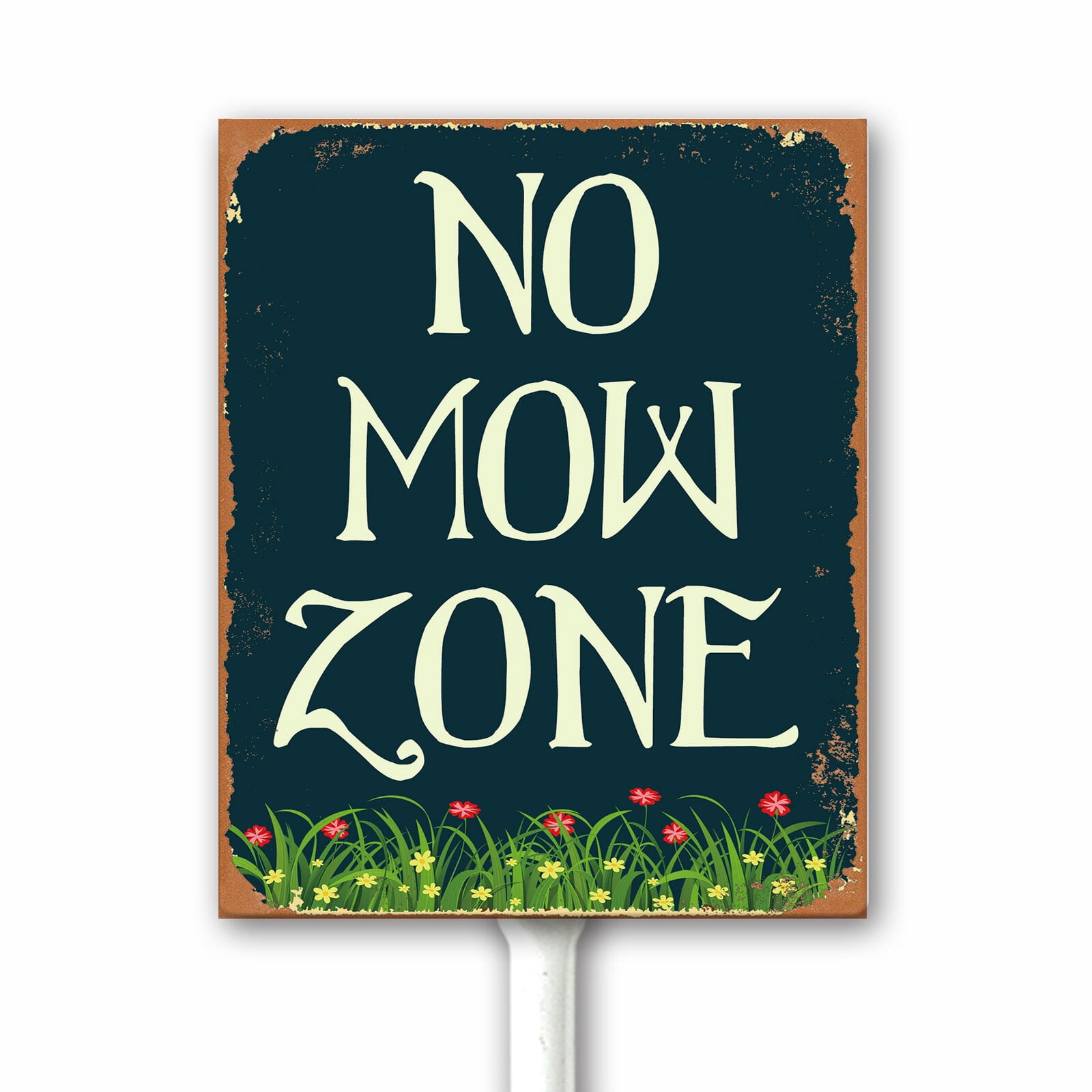 Rustic Outdoor Decor - No Mow Zone Yard Sign - Wildlife Habitat Sign ...