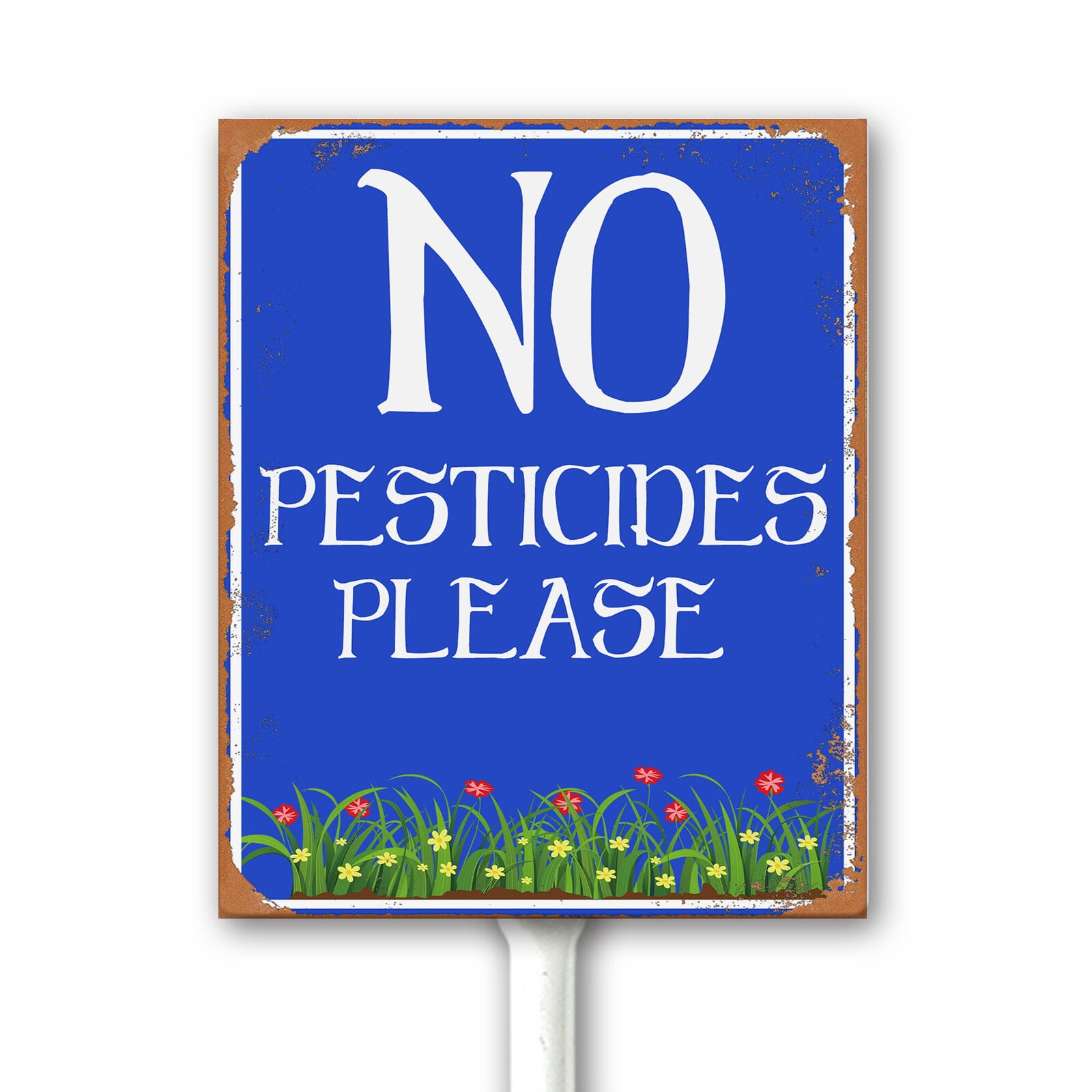 Rustic Outdoor Decor - No Pesticides Please Yard Sign- Wildlife Habitat ...