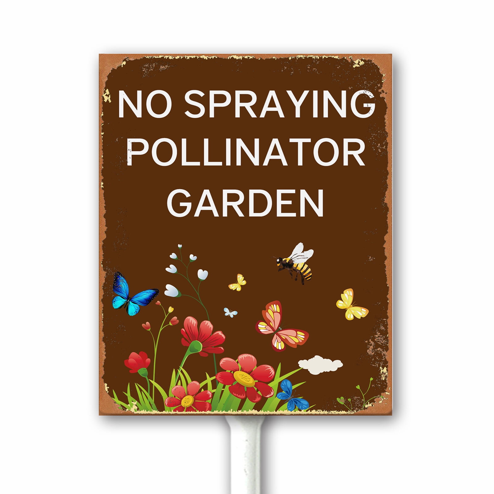 Rustic Outdoor Decor - Pollinator Friendly Garden Sign - Do Not Spary ...