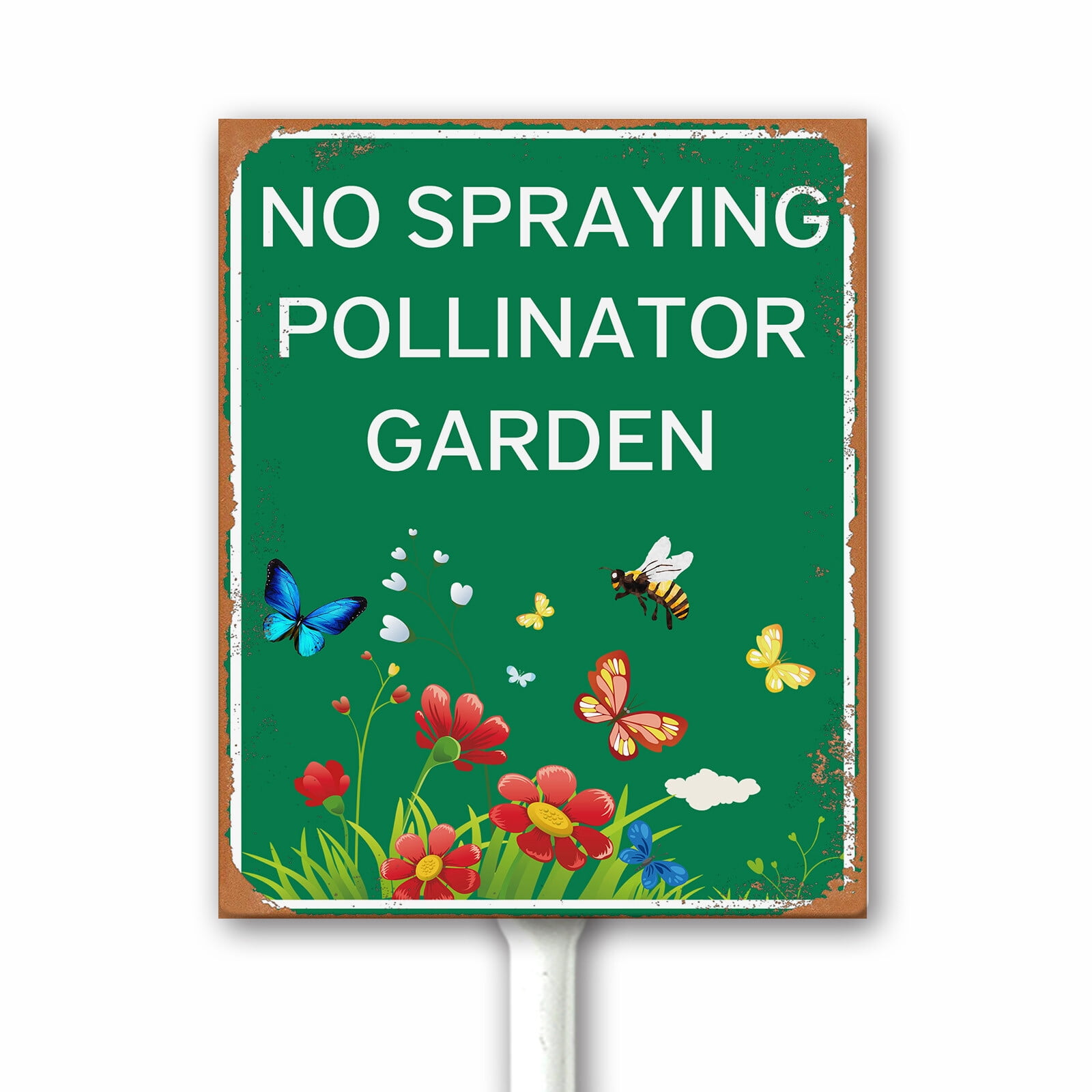 Rustic Outdoor Decor - Pollinator Garden Sign - Wildlife Habitat Yard ...