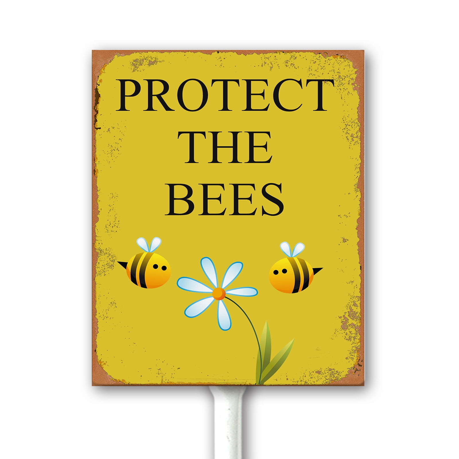 Rustic Outdoor Decor - Protect The Bees Yard Sign - Pollinator Friendly ...