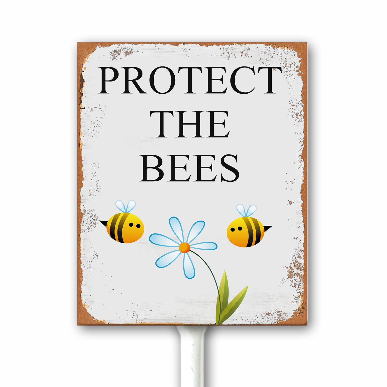 Rustic Outdoor Decor - Protect The Bees Yard Sign - Pollinator Friendly ...