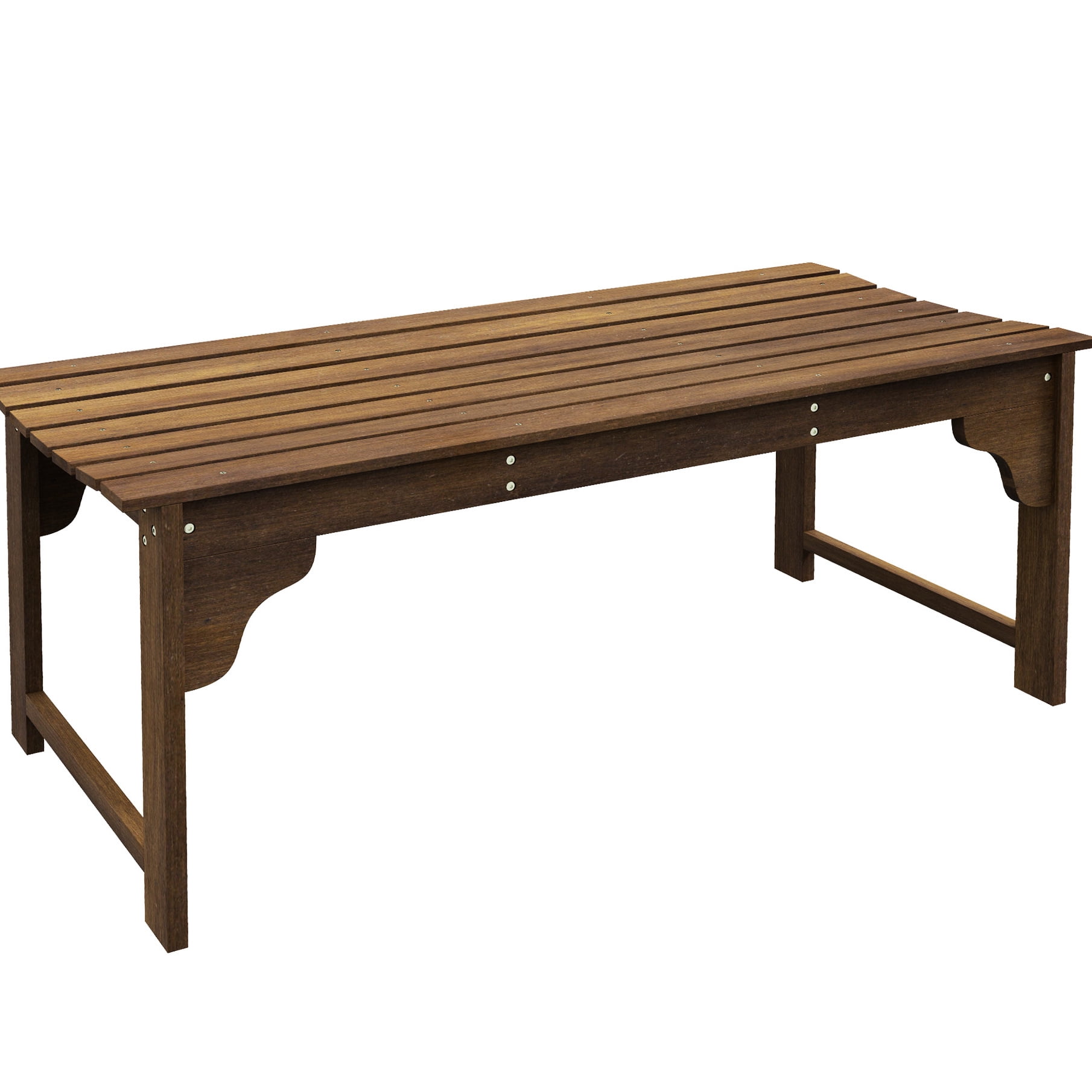 Rustic Outdoor Garden Bench - Wooden With Slatted Seat, , Heavy-duty ...