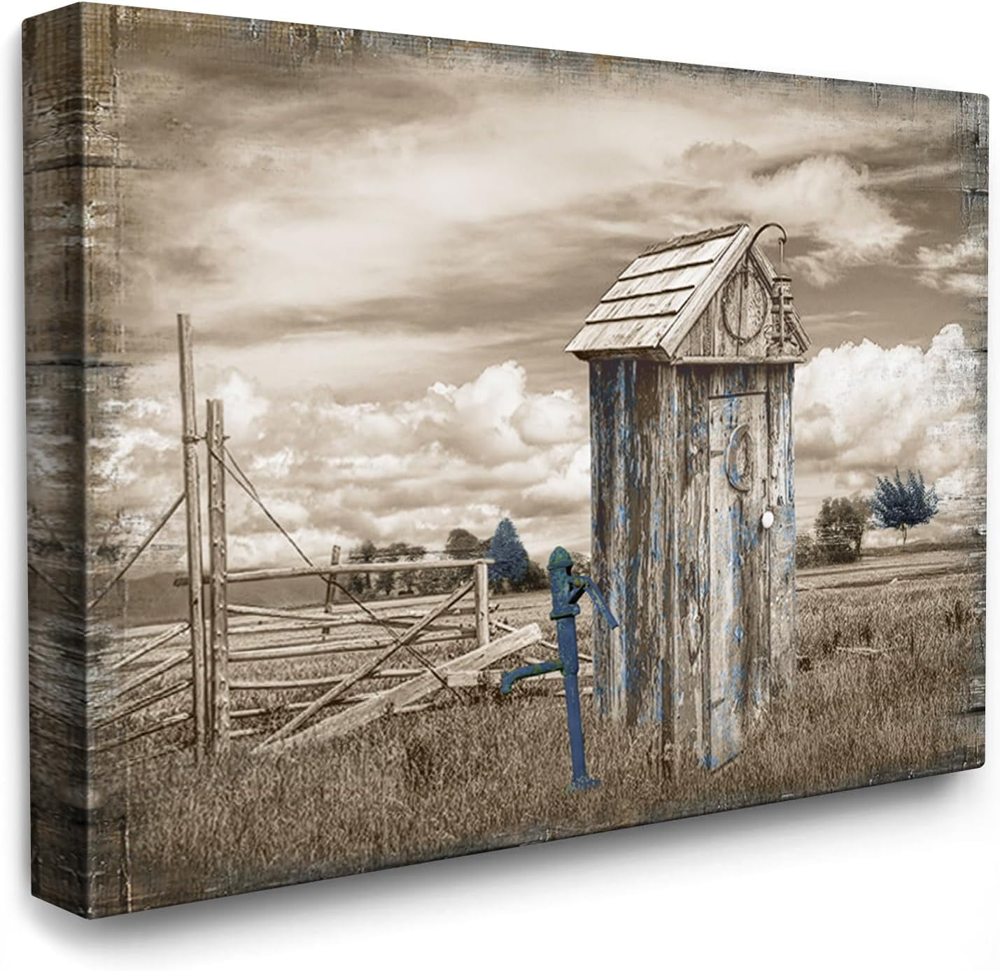 Rustic Outhouse in Countryside Wall Art Farmhouse Theme Outhouse Canvas ...