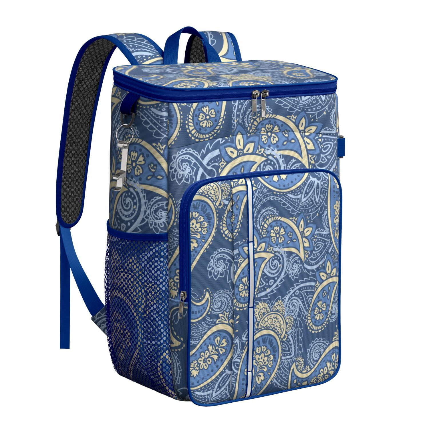 Rustic Paisley Insulated Backpack Cooler - Floral & Retro Design for ...