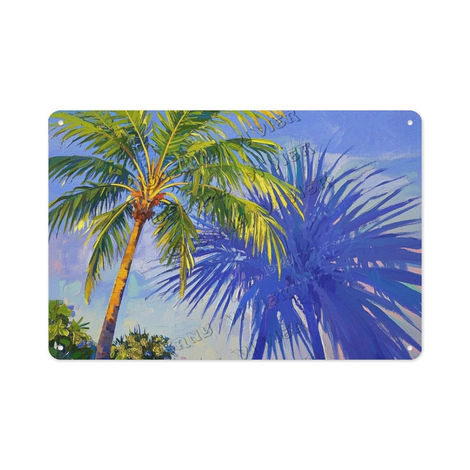Rustic Palm Tree Metal Sign – 12x16 Inch Tin Wall Art for Living Room ...