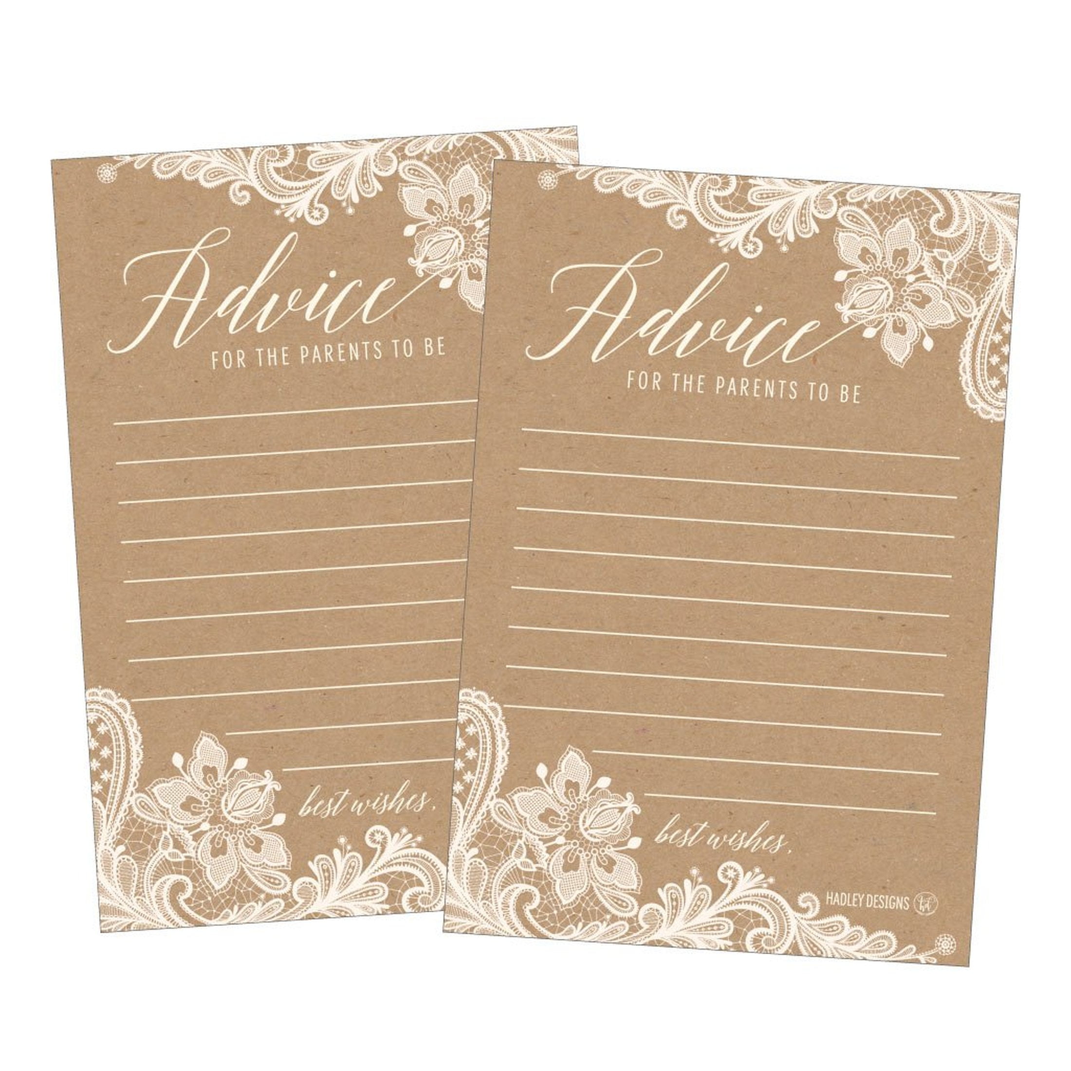 Rustic Parent Advice Cards for Baby Shower Fun - 25 Thoughtful Messages ...