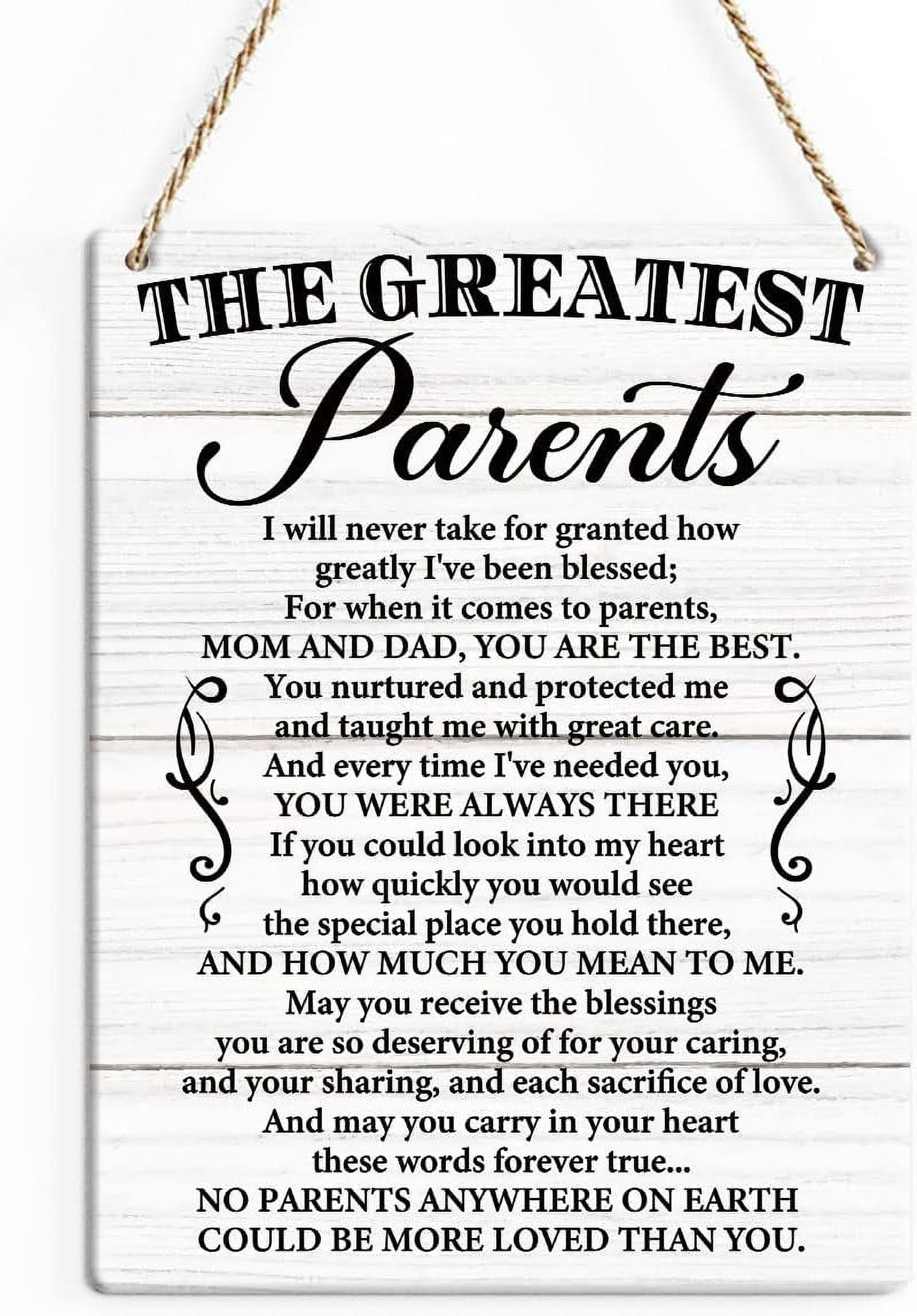 Rustic Parents Wood Decor Sign, the Greatest Parents You Were Always ...