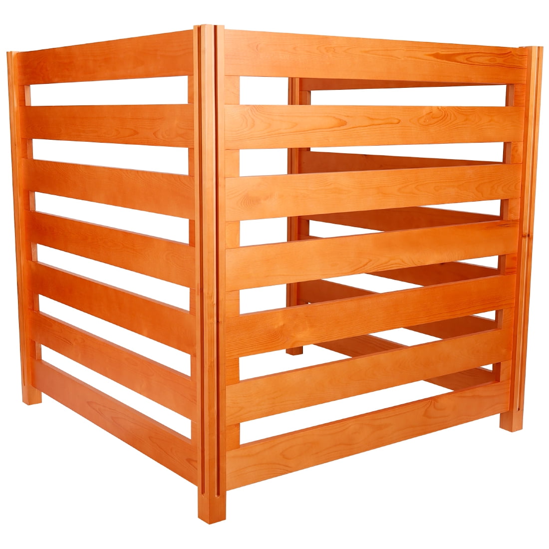 Rustic Patio Barrier, Light Brown All-Weather Wood, 3 Panels Secure ...