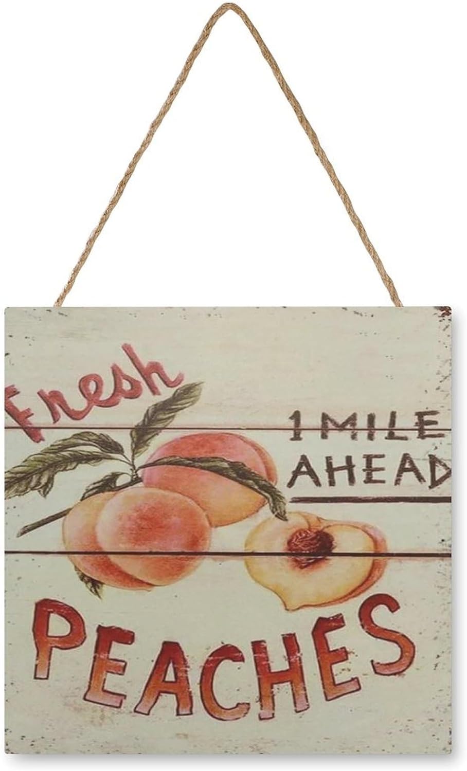 Rustic Peach Sign Retro Wood Sign Fresh Peaches decor 10x10 inch ...