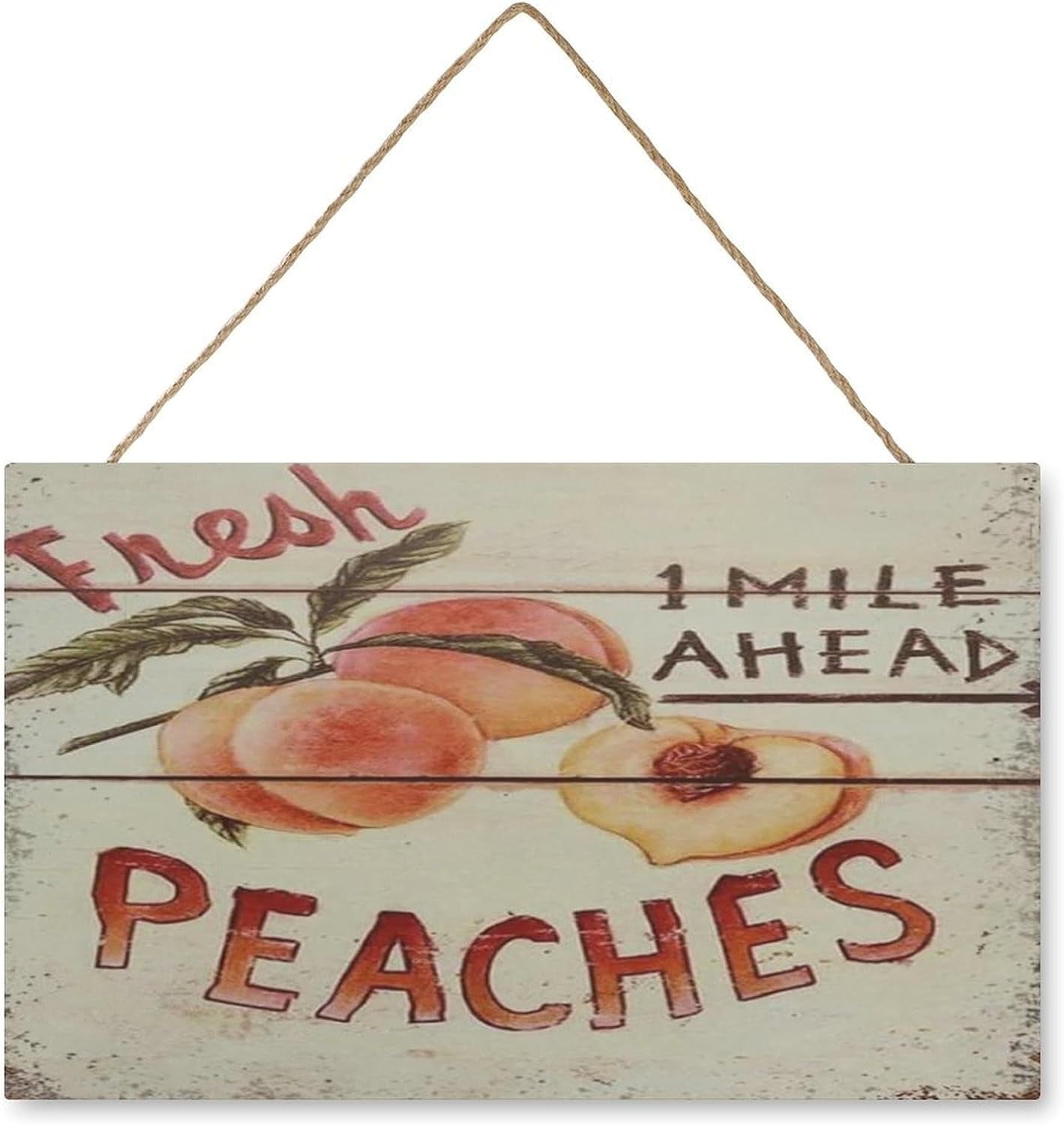 Rustic Peach Sign Retro Wood Sign Fresh Peaches decor 8x12 inch Vintage ...