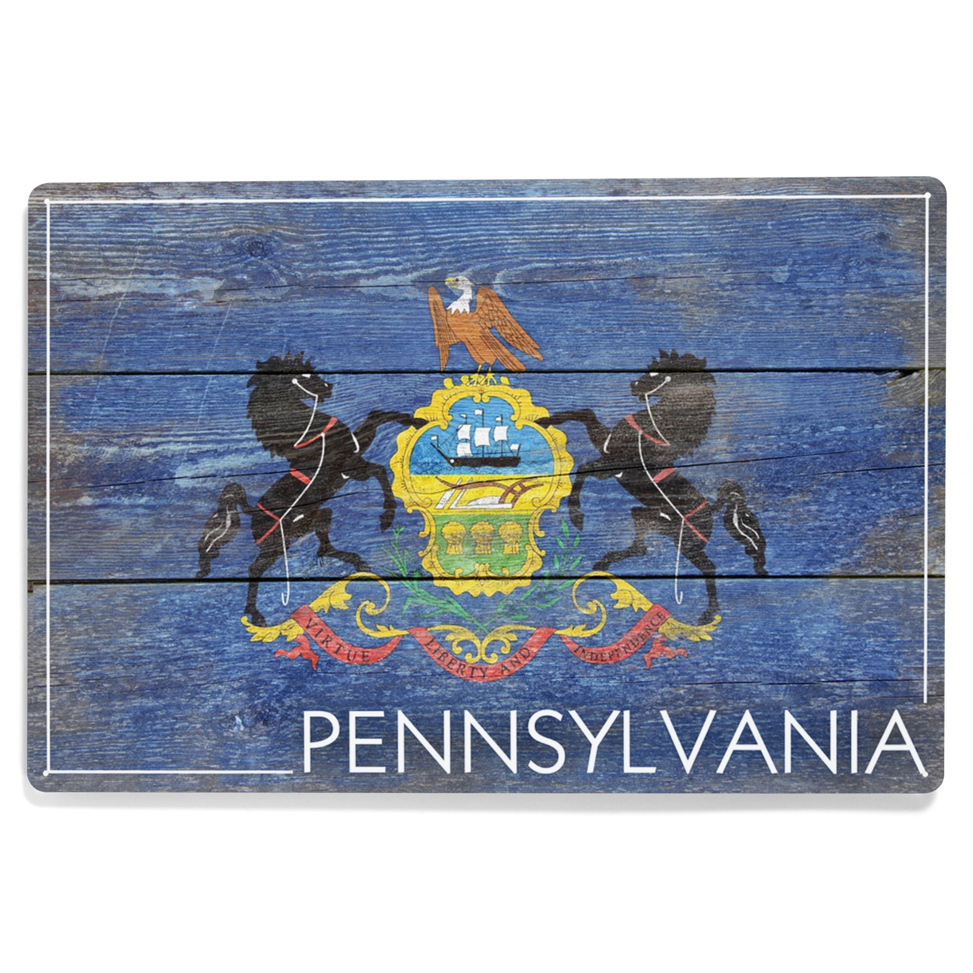 Rustic Pennsylvania State Flag (12x18 Aluminum Art, Indoor Outdoor ...