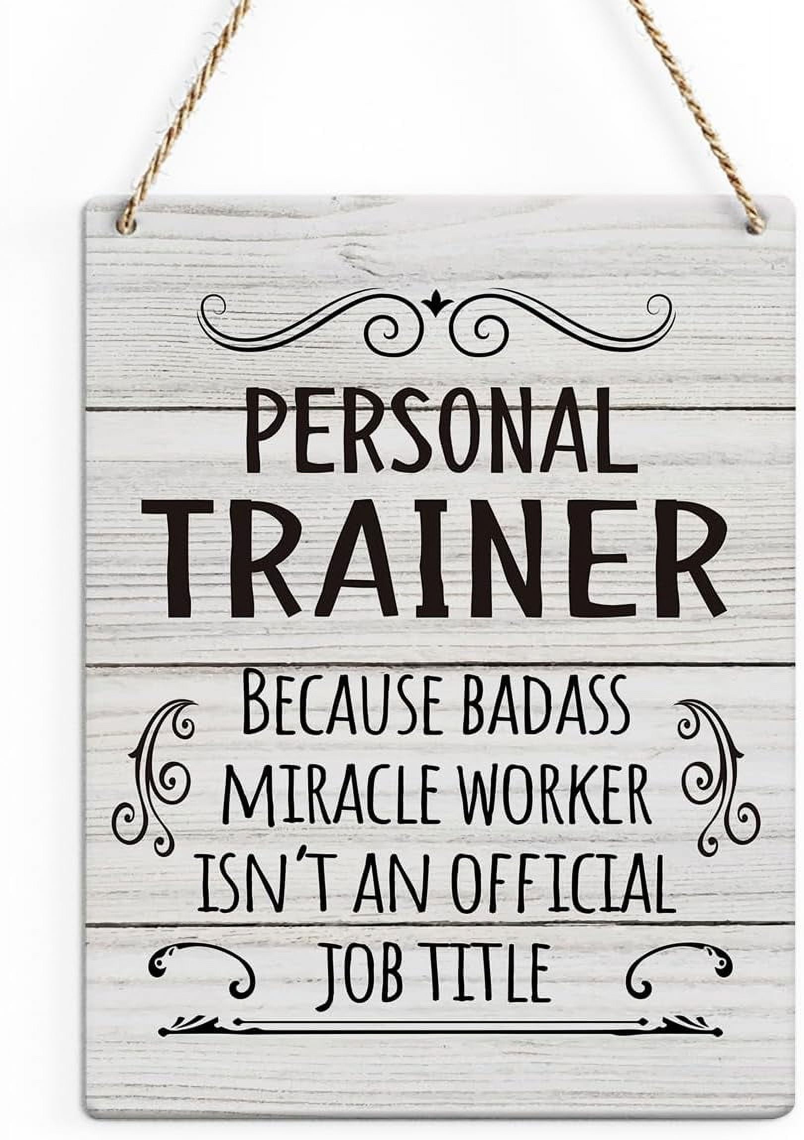 Rustic Personal Trainer Wood Decor Sign, Personal Trainer Quote Printed ...